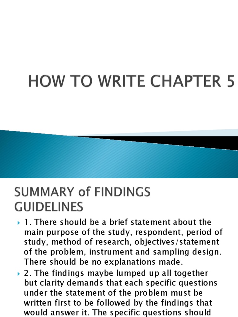 How to Write Chapter 5 | Inference | Inquiry