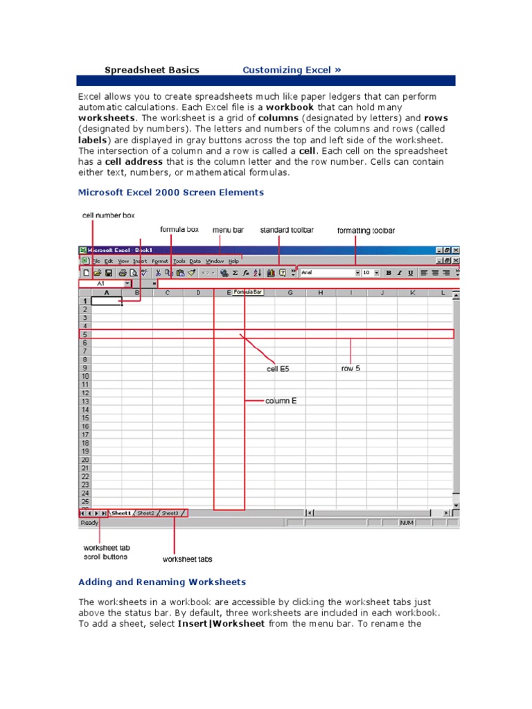 1 Spreadsheet Basics 2 | Download Free PDF | Spreadsheet | Microsoft Excel