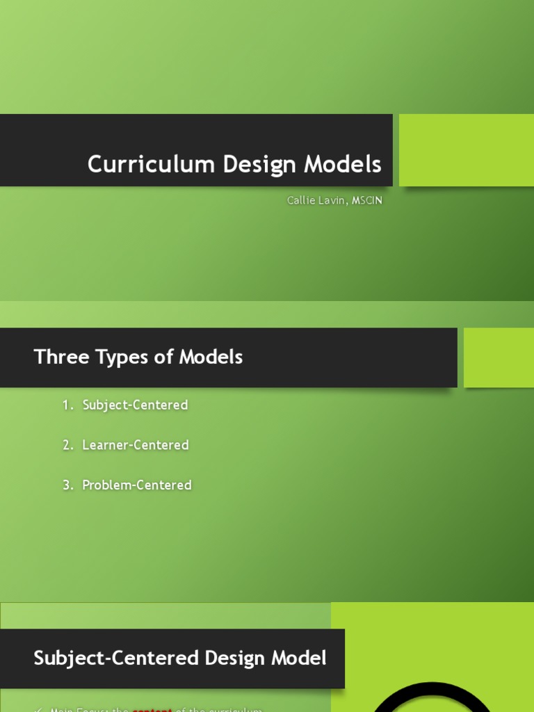 Curriculum Design Models | PDF | Inquiry Based Learning | Learning