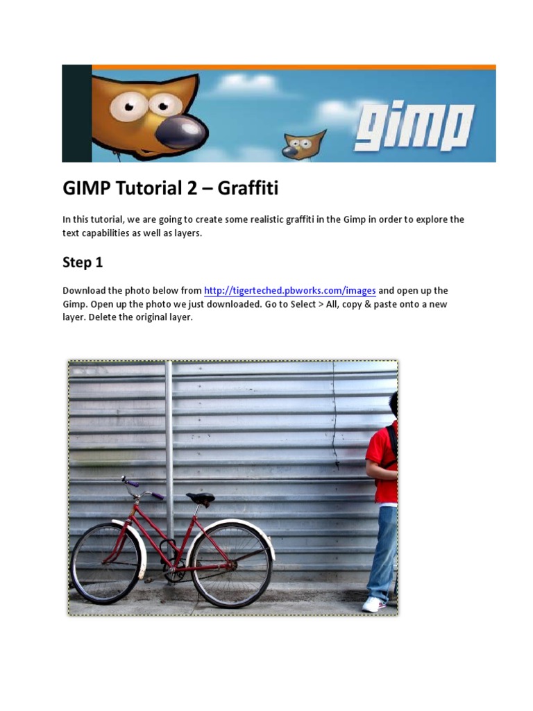 GIMP Tutorial 2 - Graffiti PDF | PDF | Image Processing | Areas Of ...