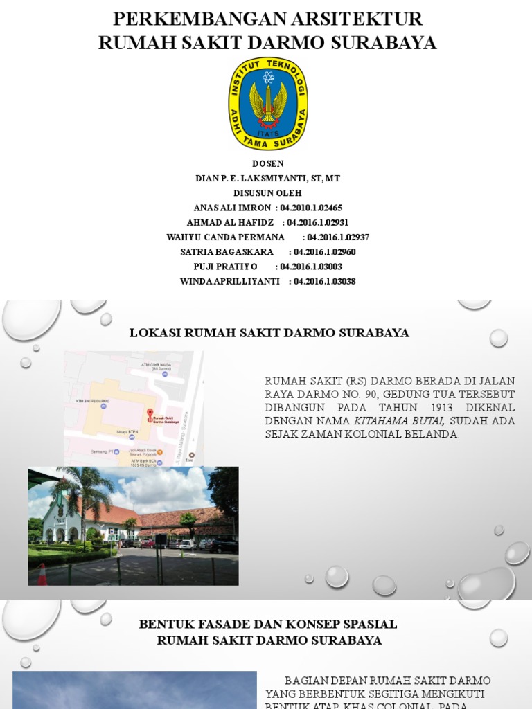 Sejarah dan Arsitektur RS Darmo Surabaya | PDF | Perjalanan | Sejarah
