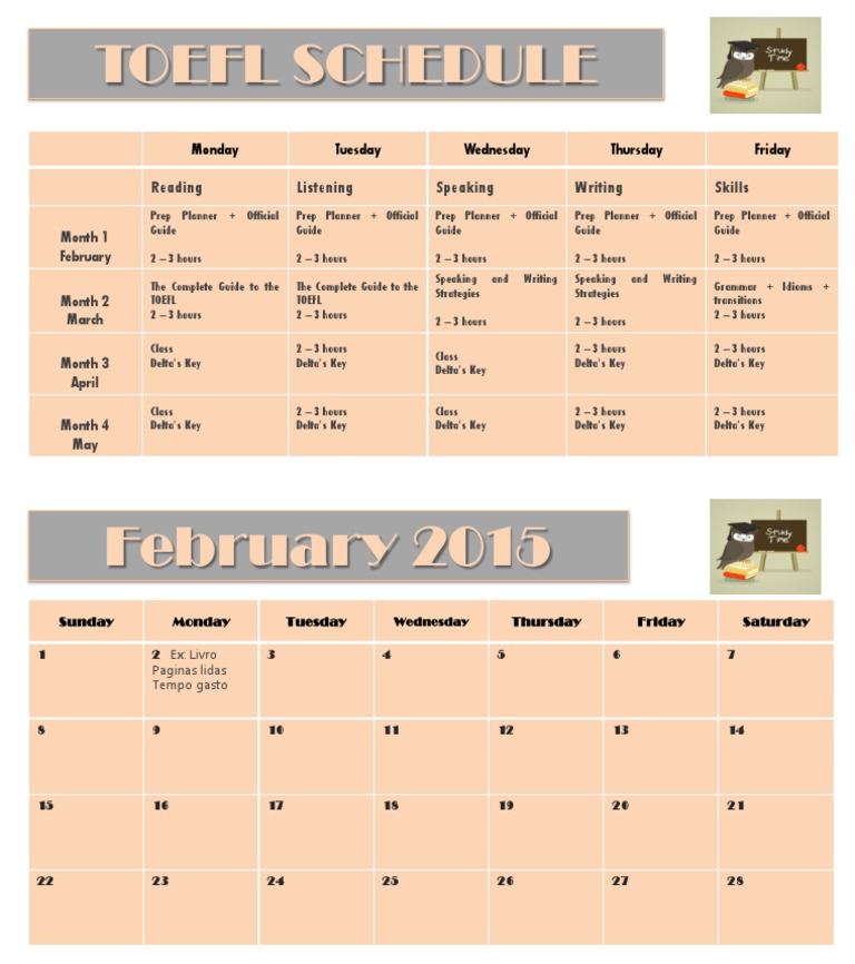 A Month-by-Month TOEFL Preparation Schedule Focusing on Reading ...