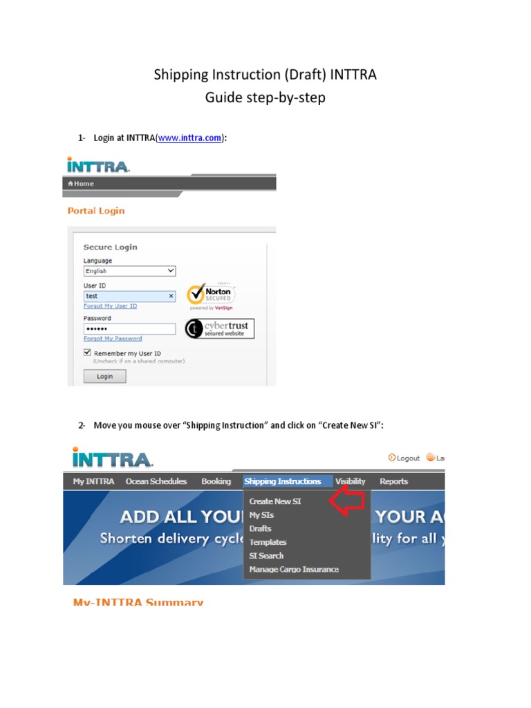 Shipping Instruction INTTRA Guide English v1501 | PDF | Cargo | Port