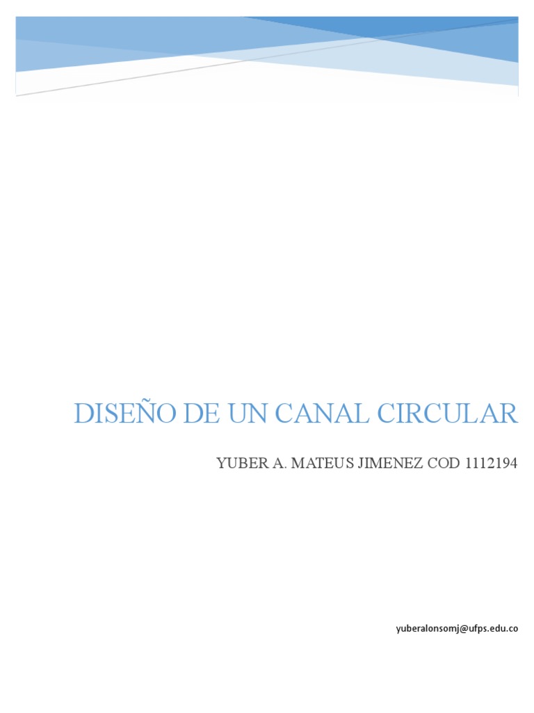 Diseño de Un Canal Circular Parcialmente Lleno | PDF | Saneamiento ...