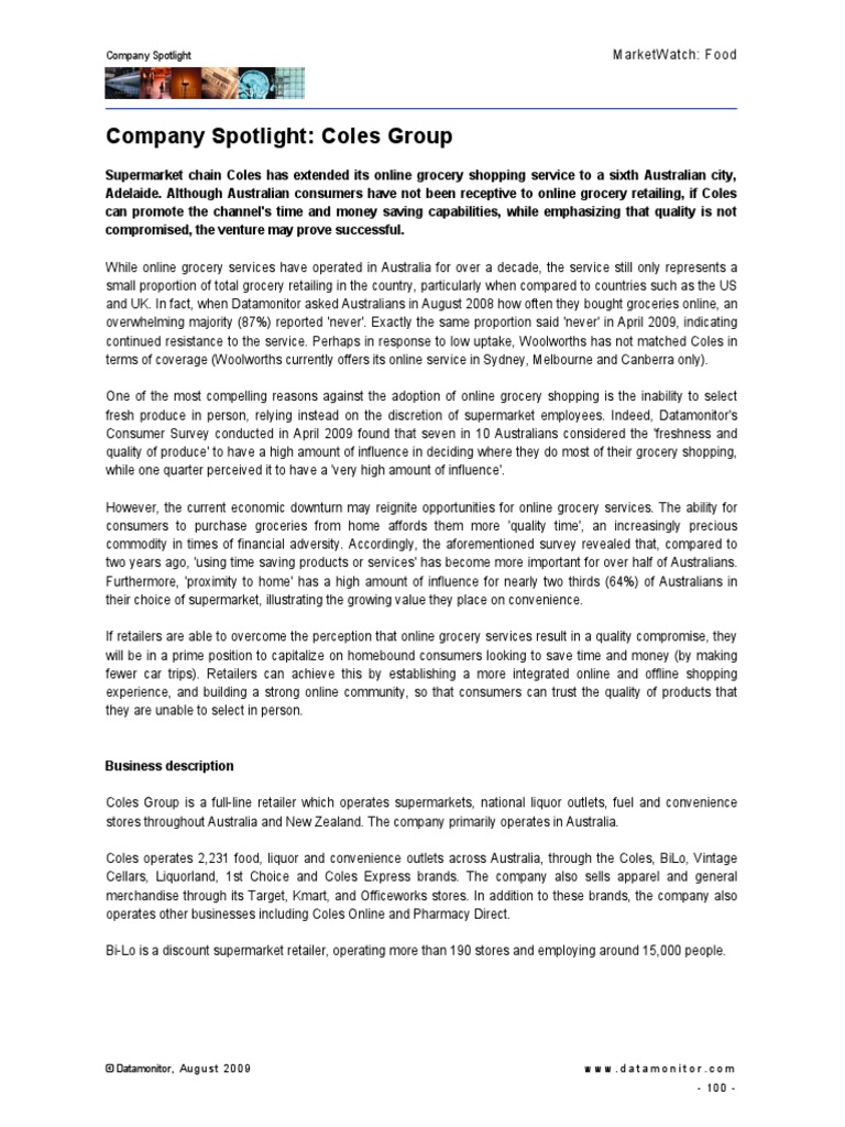 SWOT Analysis PDF | PDF | Retail | Grocery Store