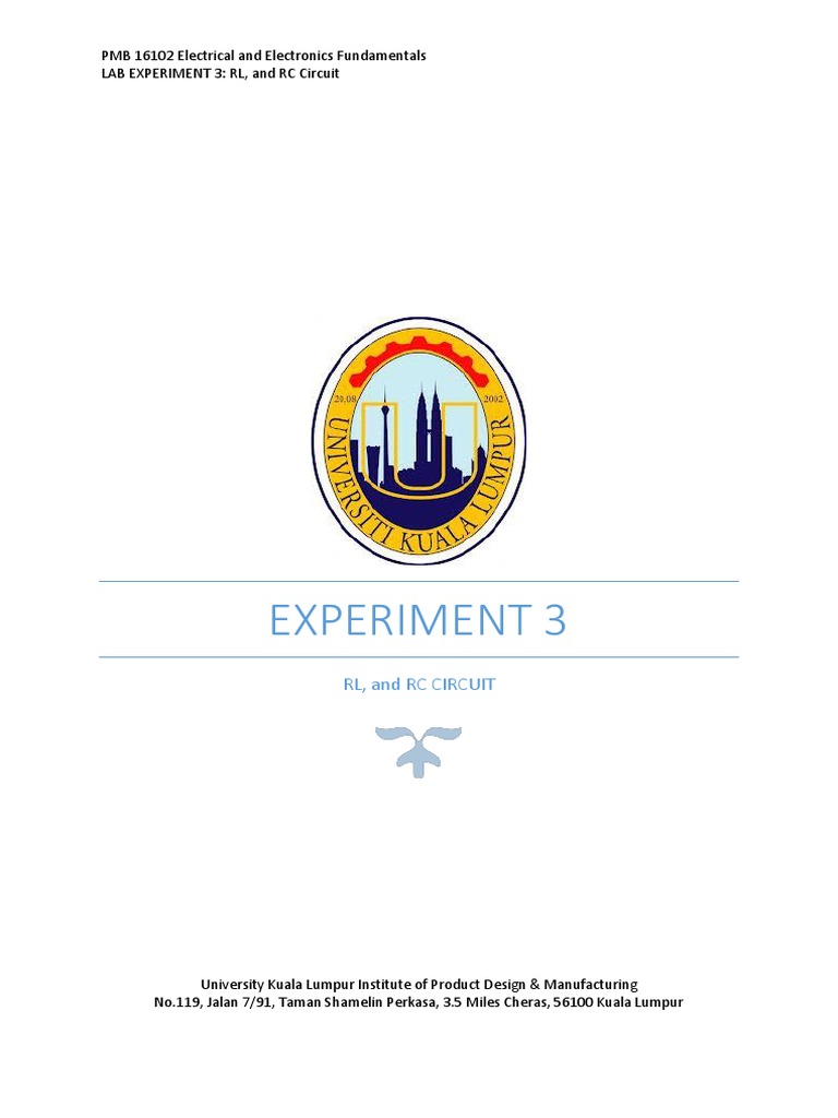 Experiment 3 - RL and RC Circuit | PDF | Physical Quantities ...