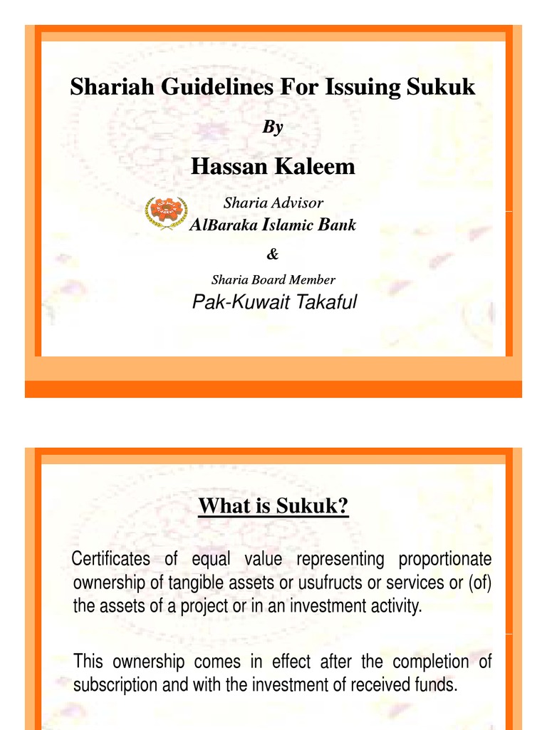 Guidelines For Issuing Sukuk by Hasssan Kaleem | PDF | Business Law ...