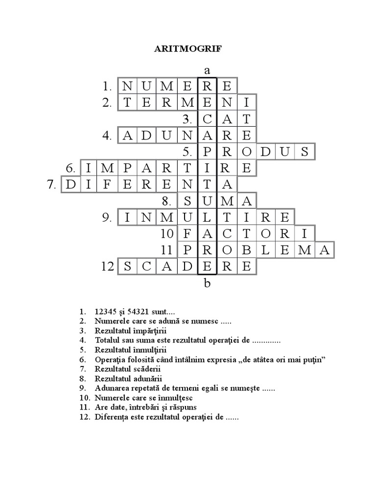 Aritmogrif matematic