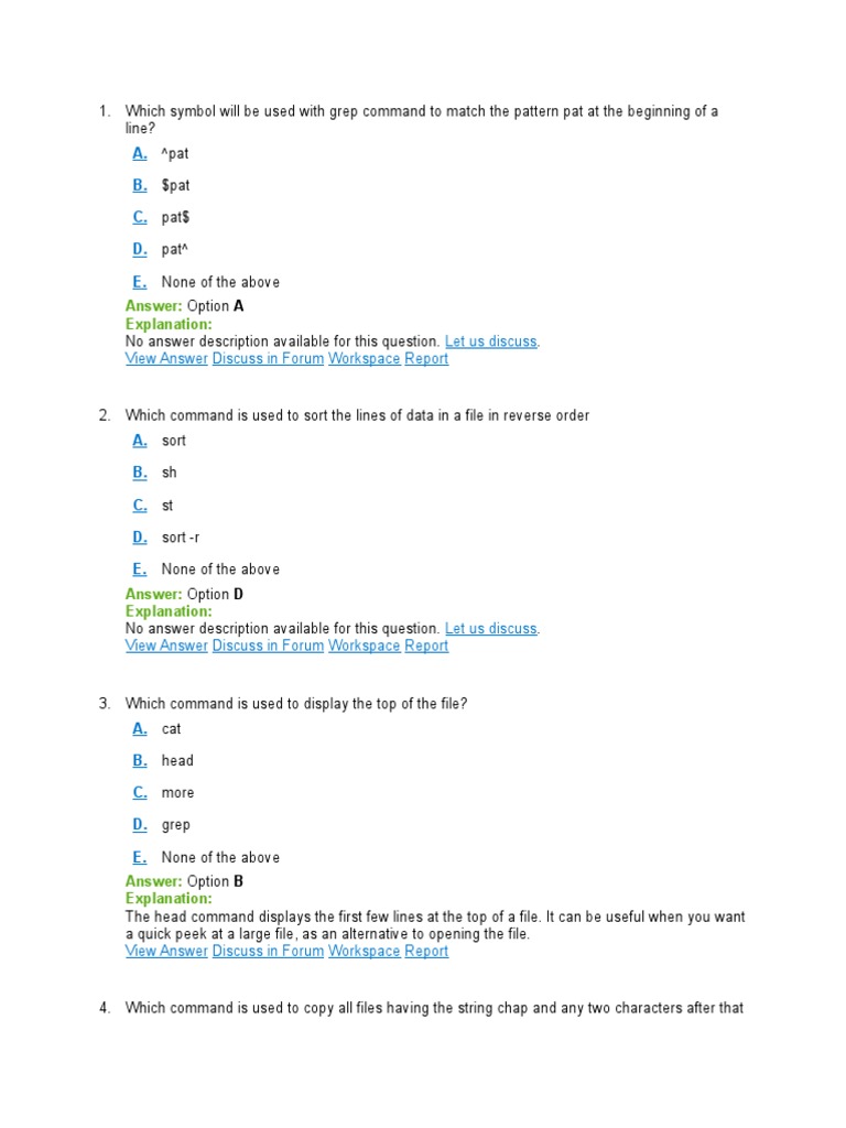 Unix MCQ | PDF | Command Line Interface | Internet Forum