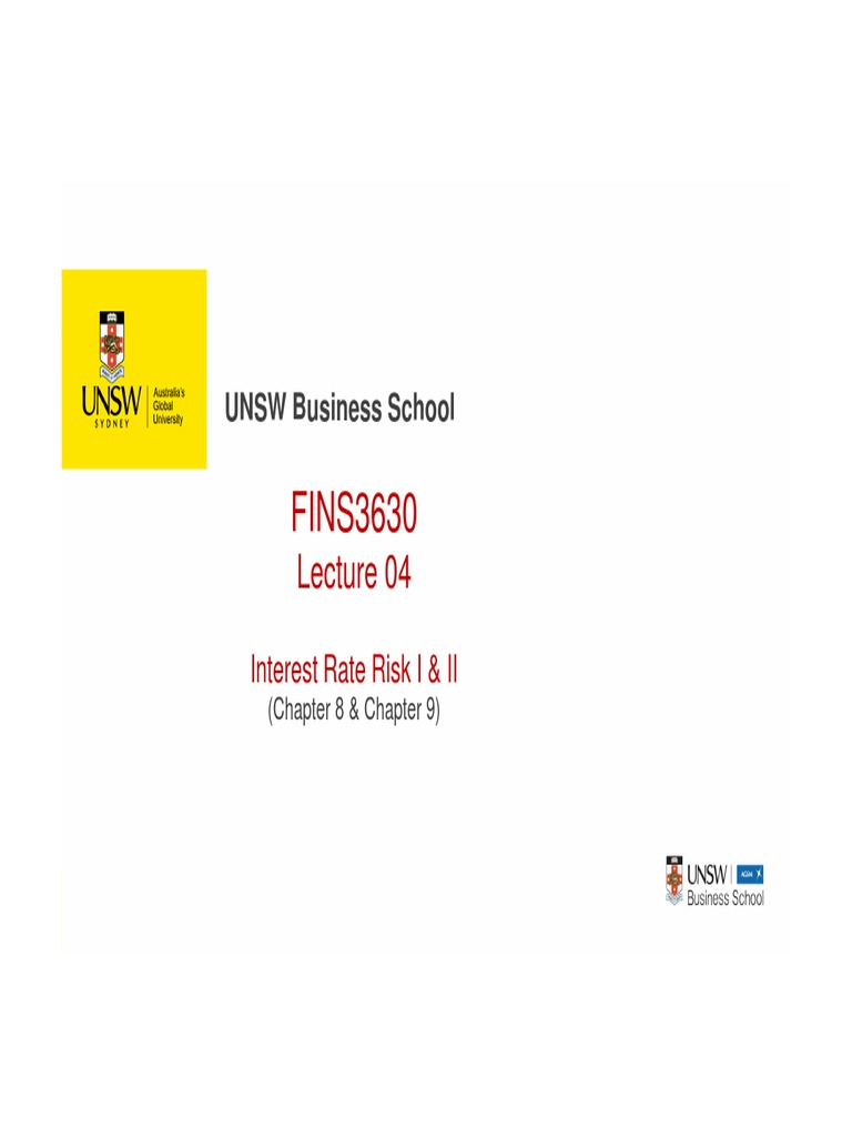 FINS3630: UNSW Business School | PDF | Bond Duration | Interest Rates