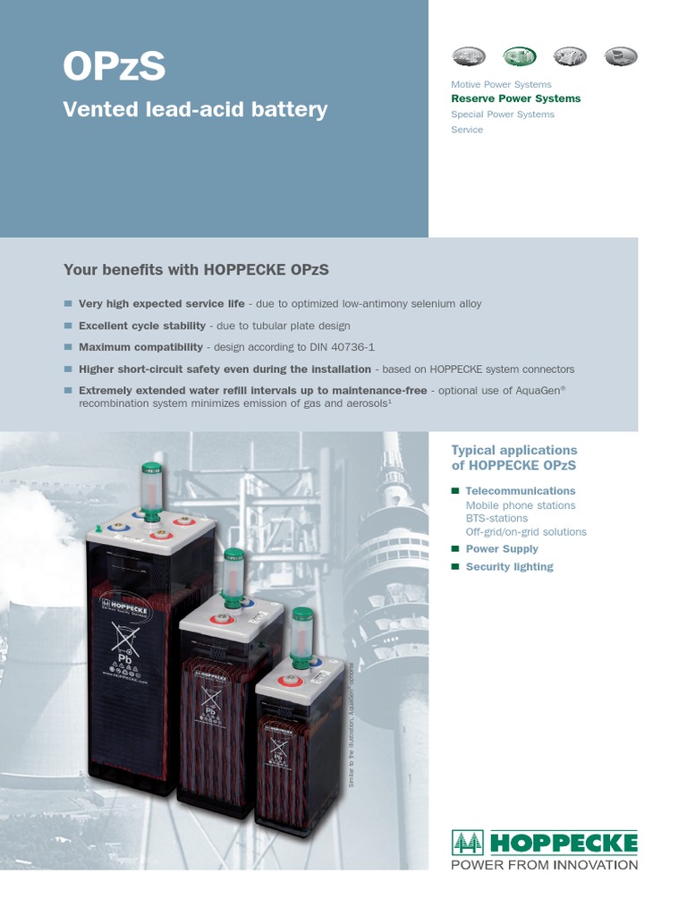 OPzS en PDF | PDF | Energy Storage | Galvanic Cells