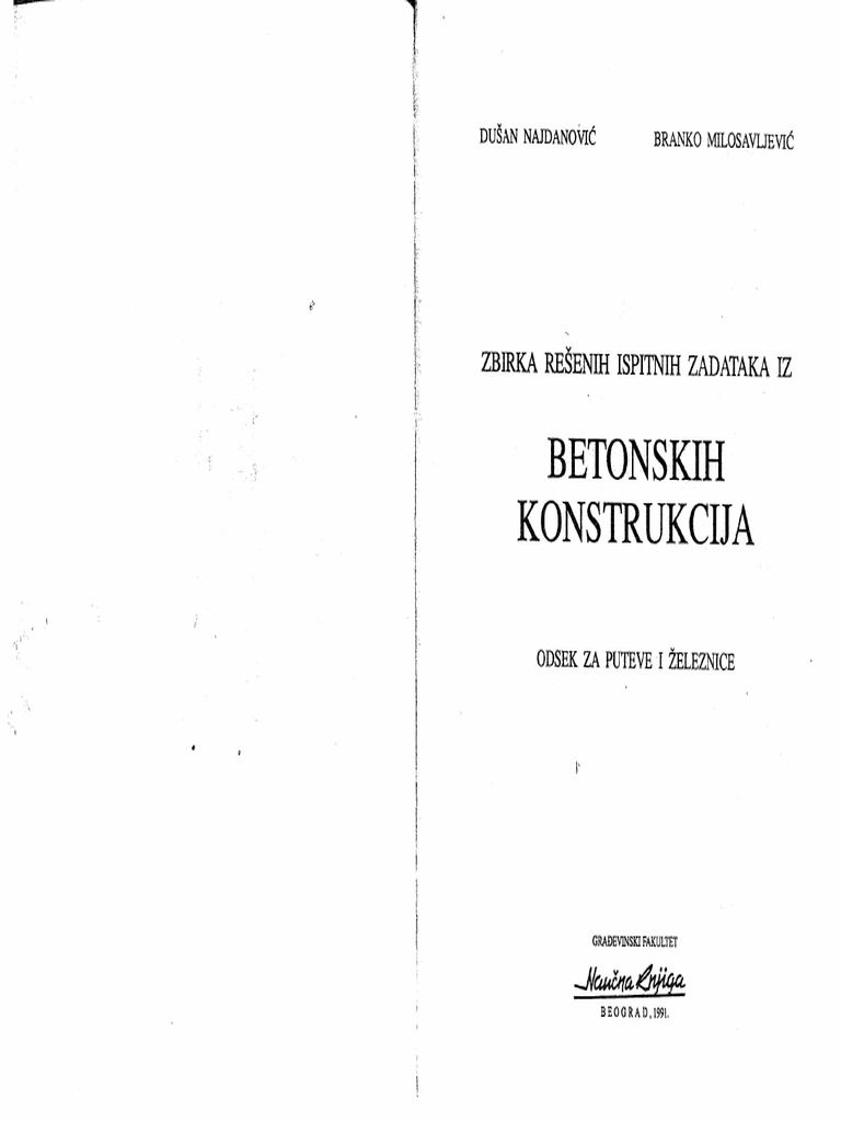 BETONSKE KONSTRUKCIJE ZBIRKA - 1991.beograd PDF | PDF