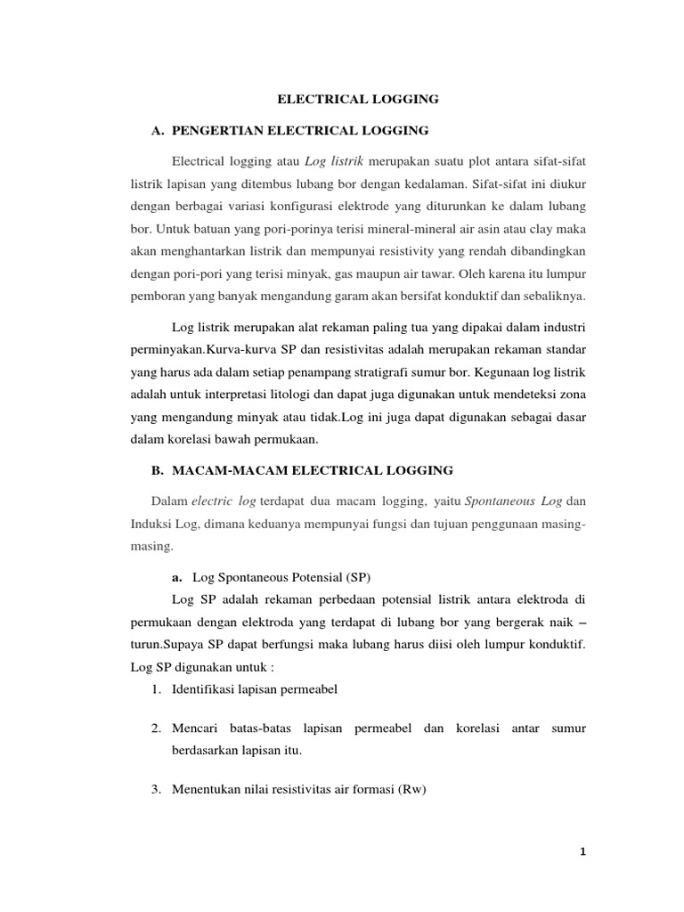 Electrical Logging | PDF