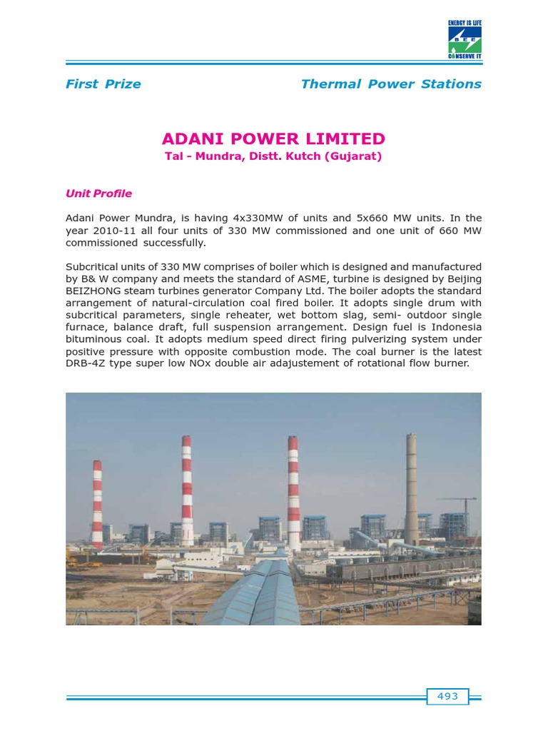 Adani Power Limited CS NECA2012 First Prize | PDF | Boiler | Machines