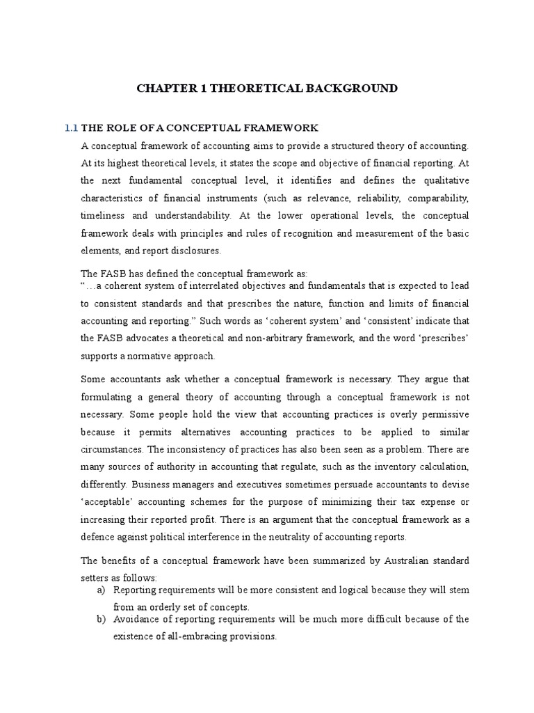 Accounting Theory Summary Conceptual Framework Pdf Financial