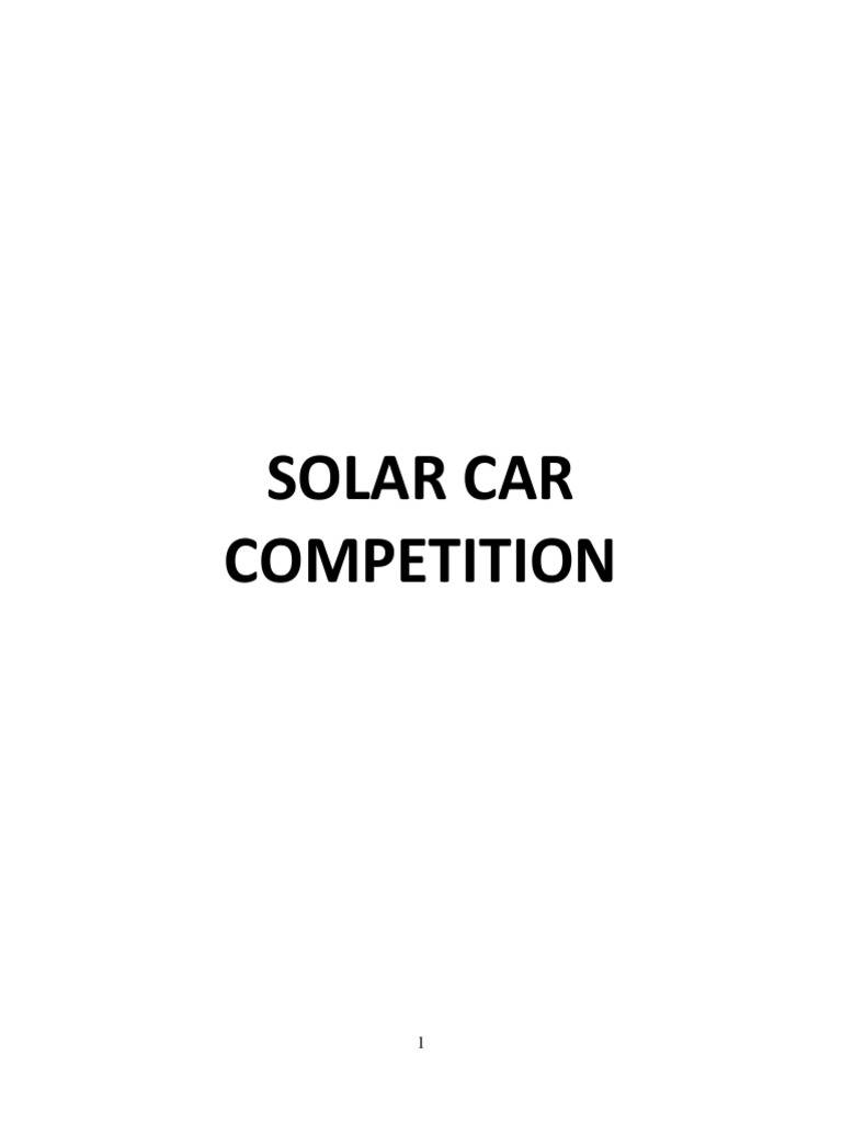 Solar Car Syarat | PDF