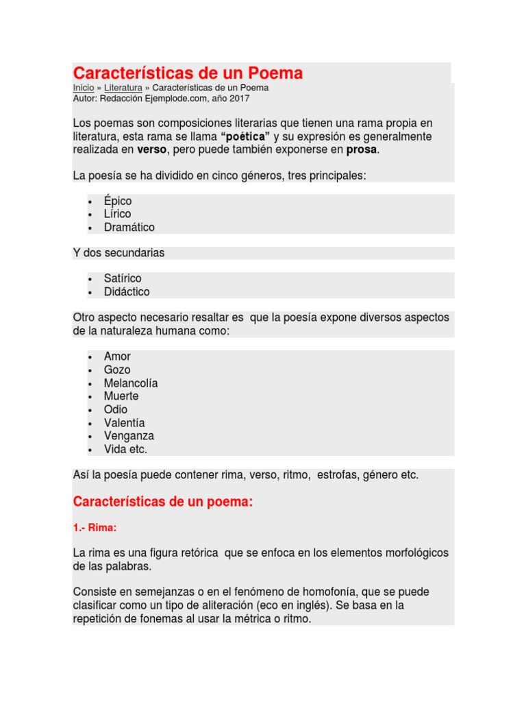 Guía de Poesía y sus Elementos | PDF | Metro (poesía) | Poesía