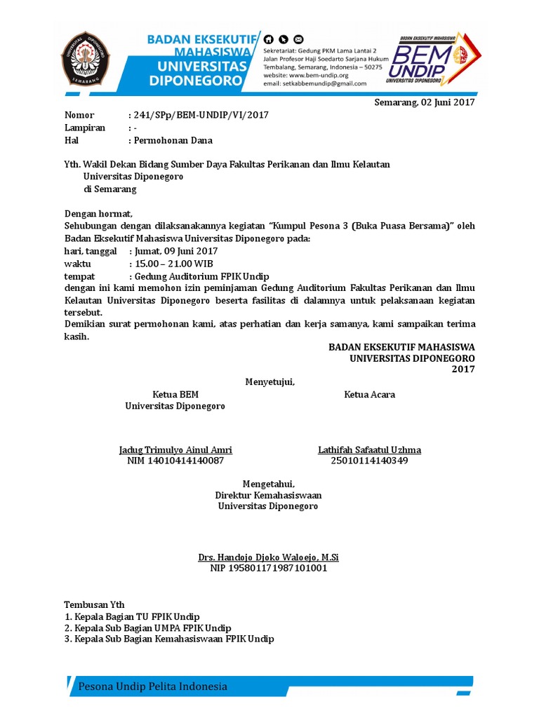 Surat Pinjam Ruang BUKBER | PDF