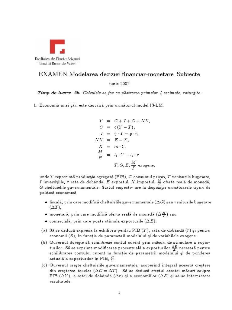 Subiecte Examen-Rezolvate PDF | PDF