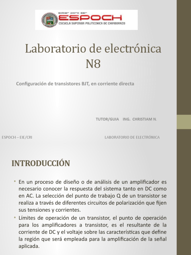 Laboratorio N8 | PDF | Transistor de unión bipolar | Transistor