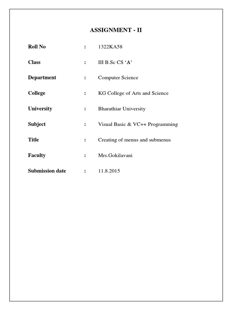 Vimala VB Front Page | PDF