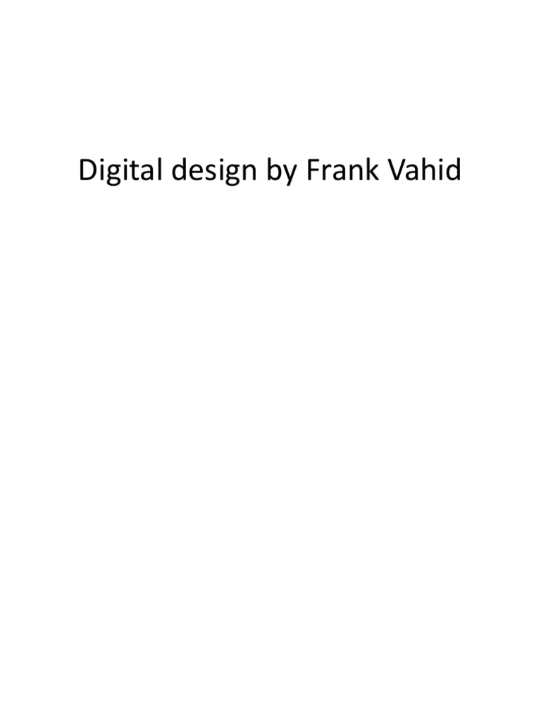 Digital Design by Frank Vahid | PDF