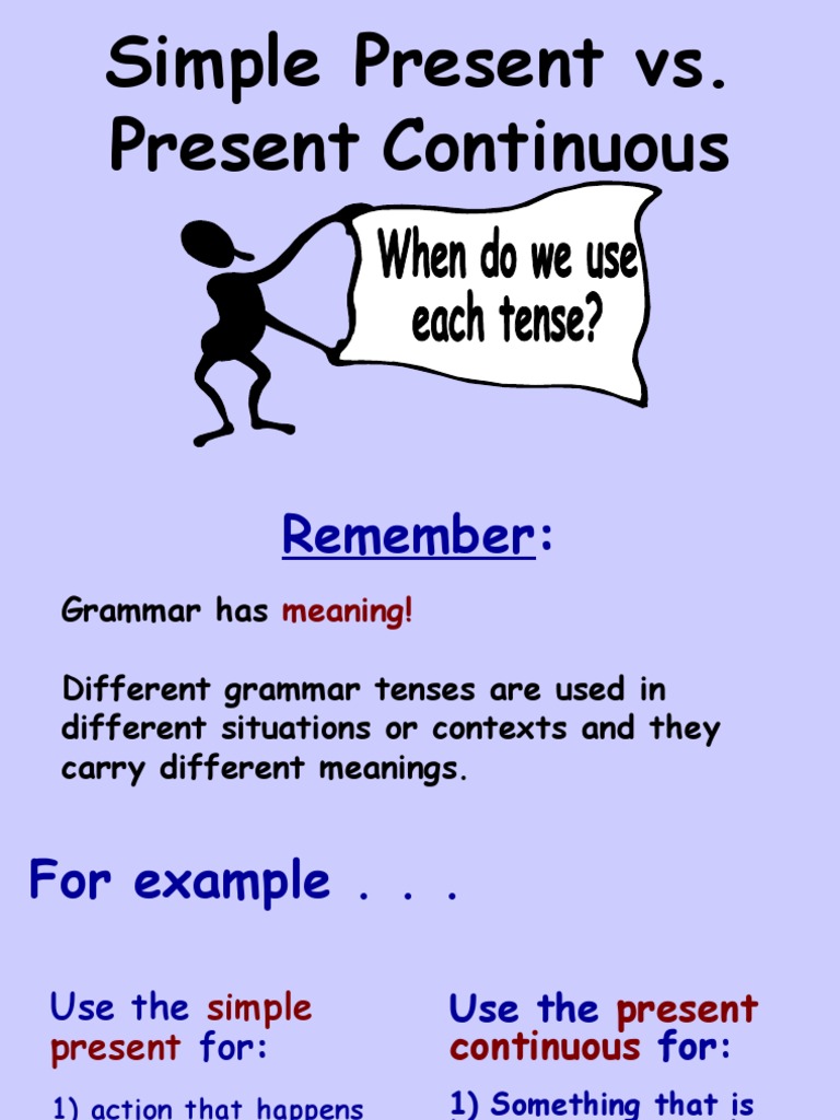 Simple Present Vs Present Continuous | PDF | Grammatical Tense | Verb