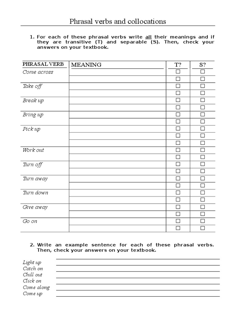 Phrasal Verbs and Collocations | PDF | Linguistic Morphology | Grammar