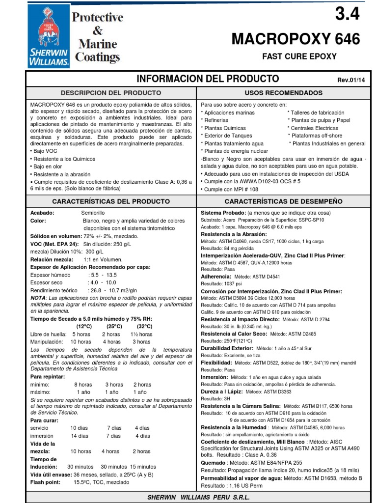 3.4 Macropoxy 646 PDF | PDF | Aluminio | Pintar