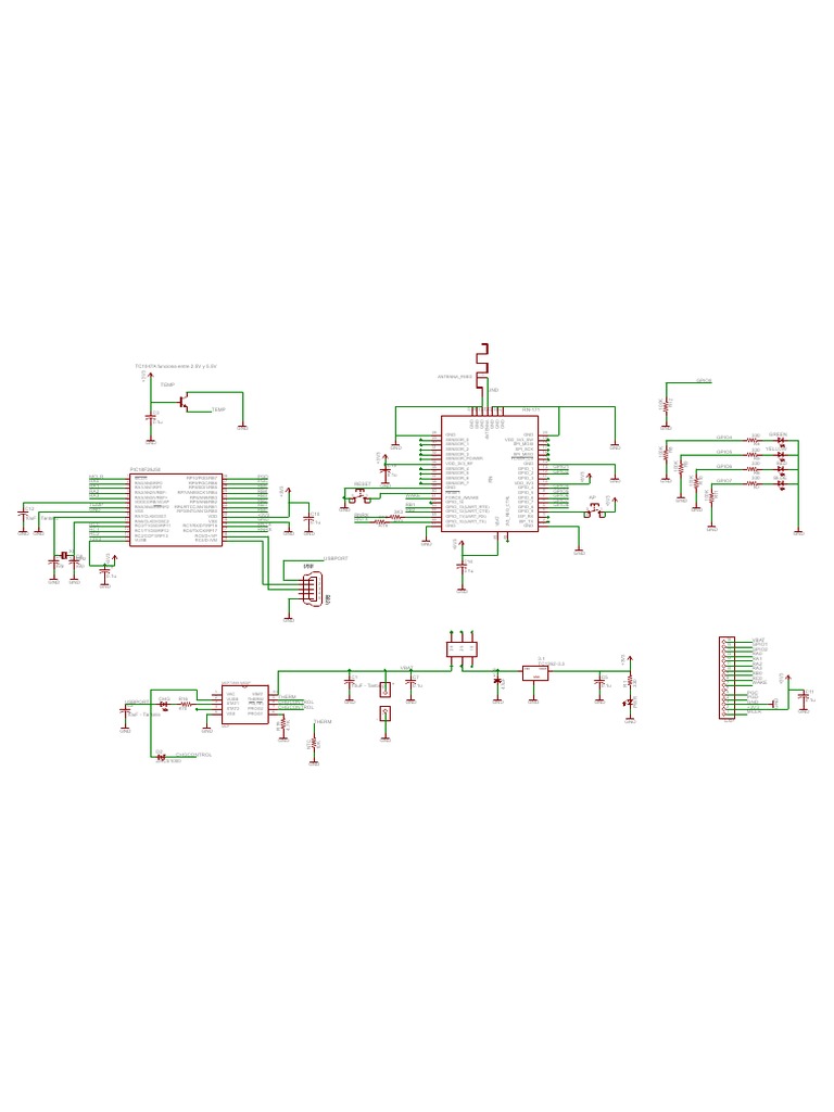 Schematic diagram of a device showing a temperature sensor, antenna ...