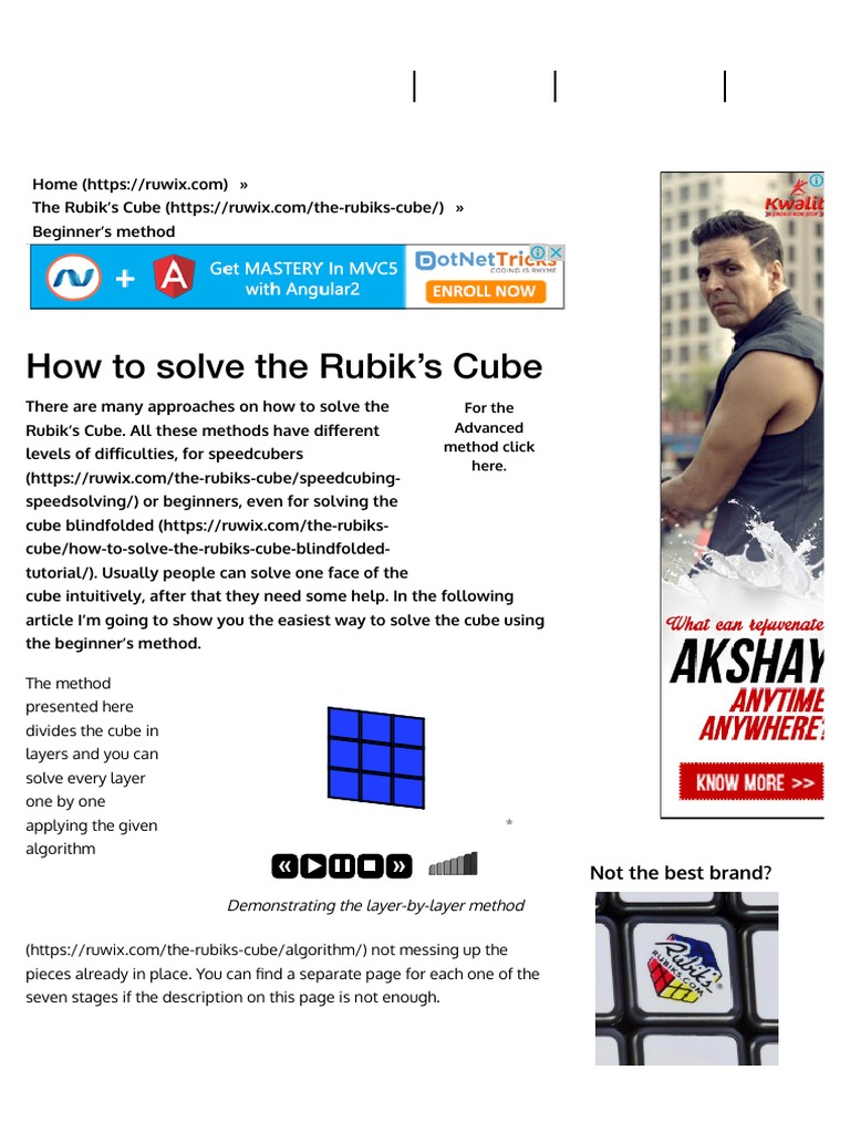How To Solve The Rubik's Cube - Beginners Method | PDF | Games Of ...