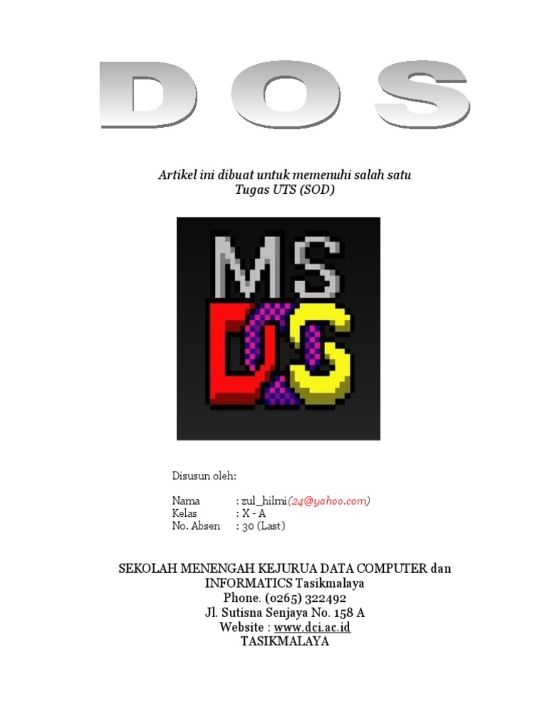 Perintah-Perintah Dasar Pada DOS | PDF | Windows Registry | File Komputer