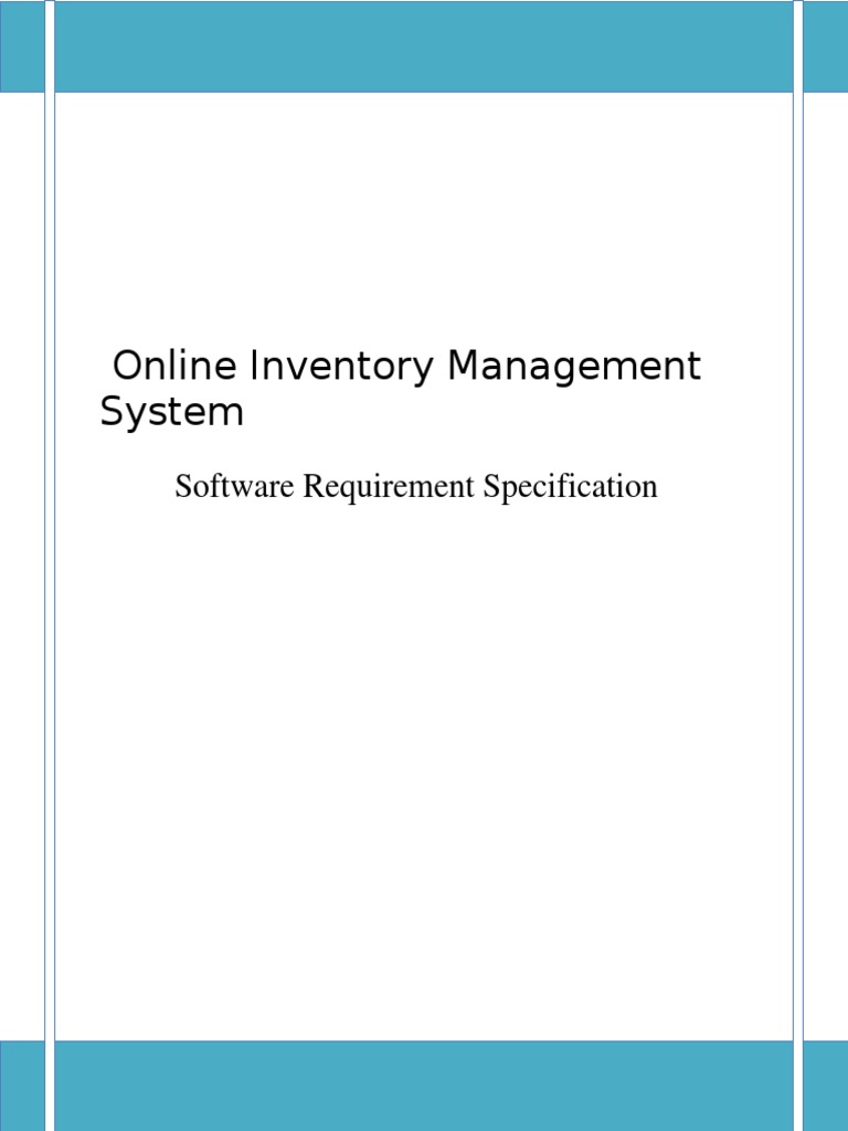 Online Inventory Management System | PDF | Specification (Technical ...
