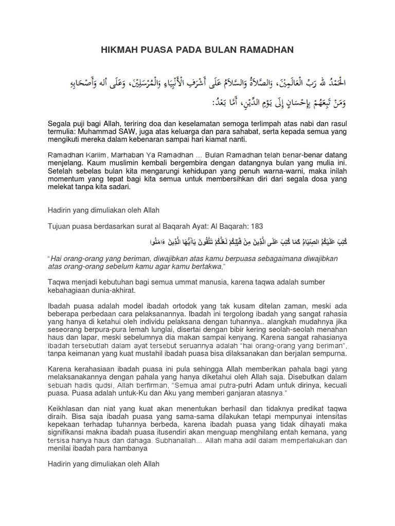 Ceramah Puasa | PDF