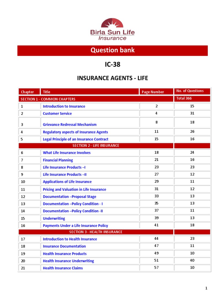 IC-38 Insurance Agents Question Bank | PDF | Life Insurance | Insurance