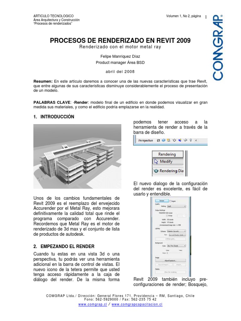 Proceso de Renderizado Revit PDF | PDF | Renderizado (gráficos de computadora) | Autodesk Revit