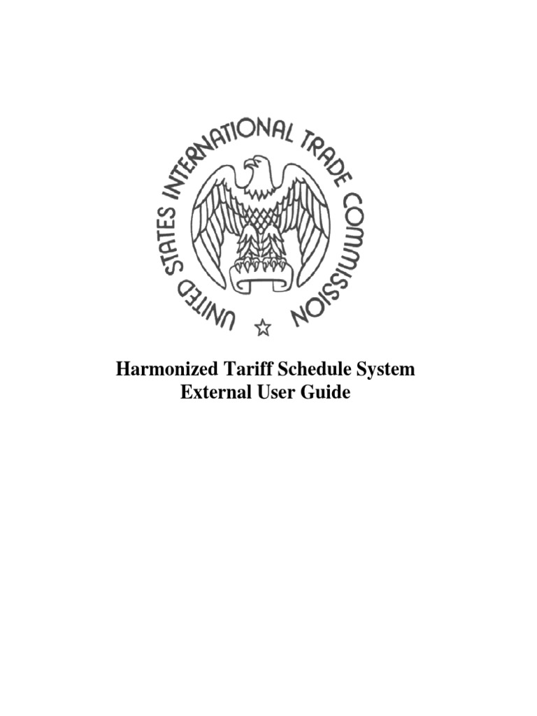 Harmonized Tariff Schedule System External User Guide | Download Free ...