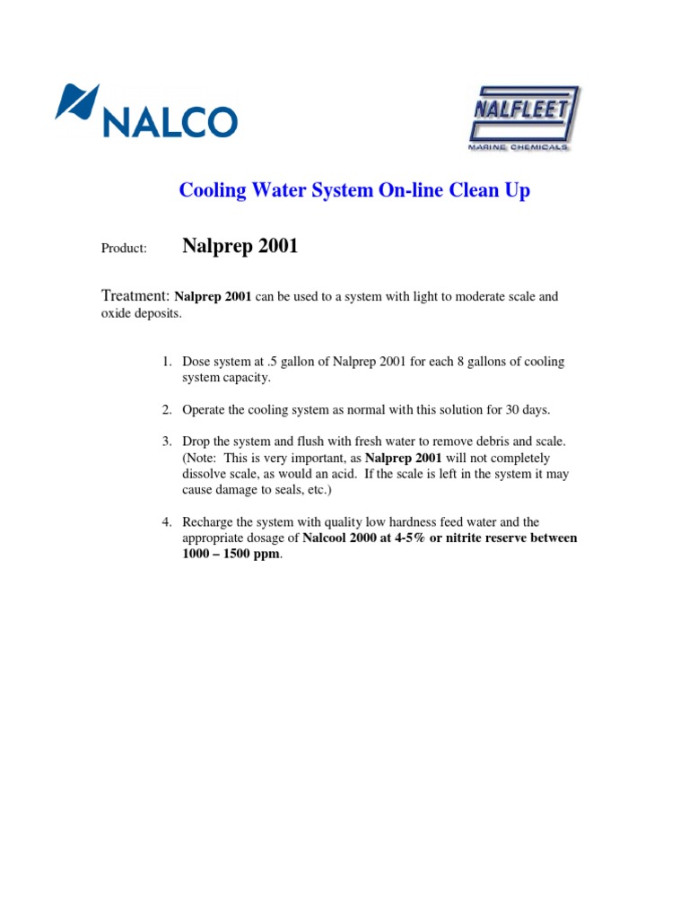 On-Line Cleaning of Cooling System | PDF
