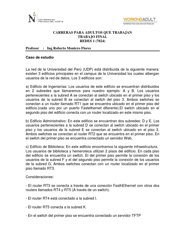 Trabajo Final Redes1 | PDF | Enrutador (Computación) | Internet