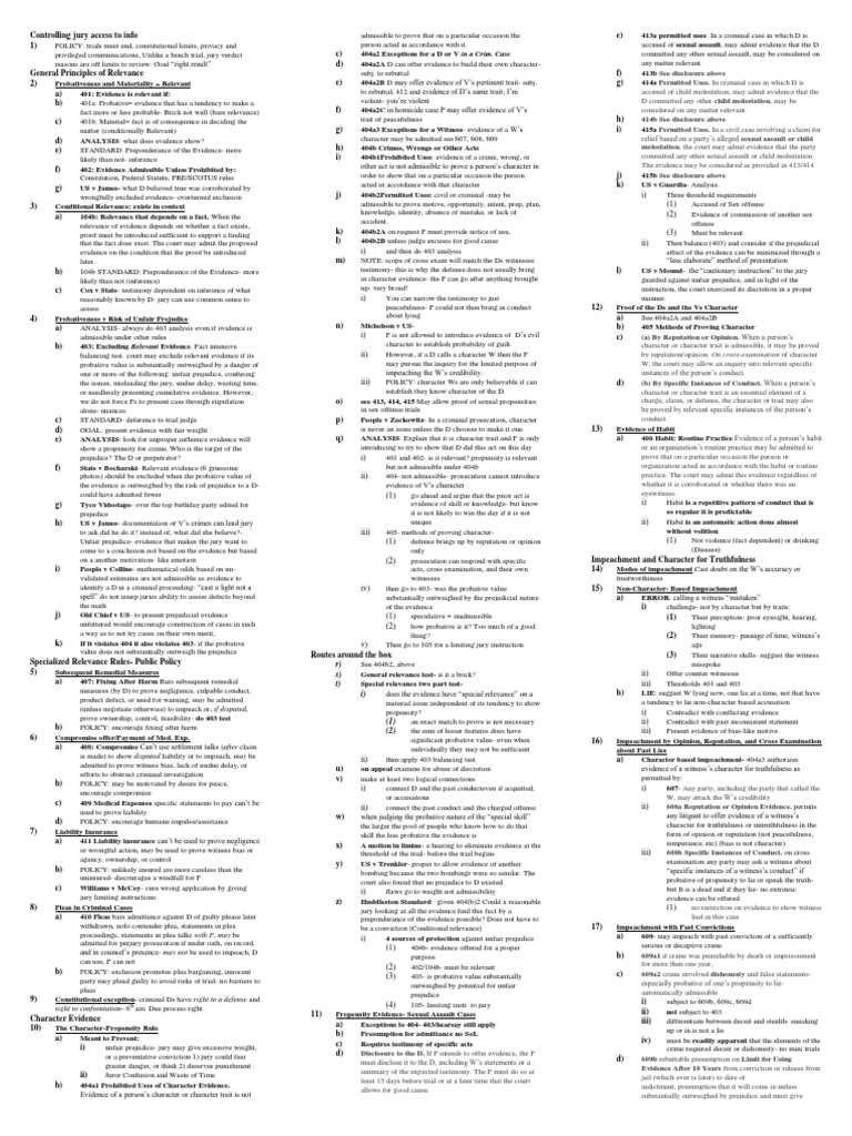 Evidence Attack Outline | PDF | Hearsay In United States Law | Evidence ...