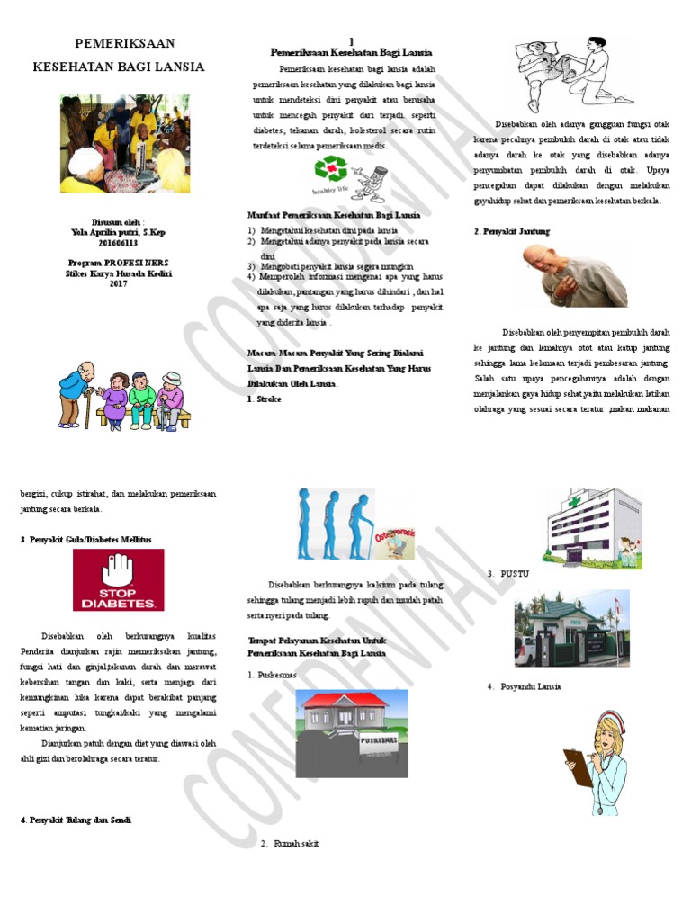 Leaflet Pemeriksaan Lansia Fixx | PDF