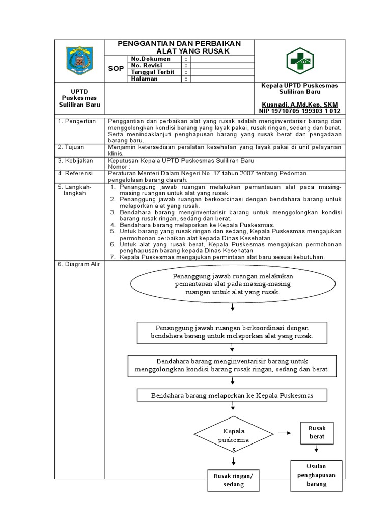 SOP Perbaikan dan Penggantian Alat | PDF