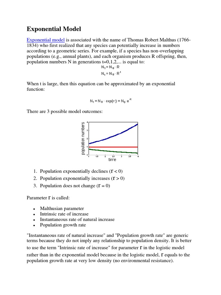 Exponential Model R R R R Pdf Logistic Function Population Growth