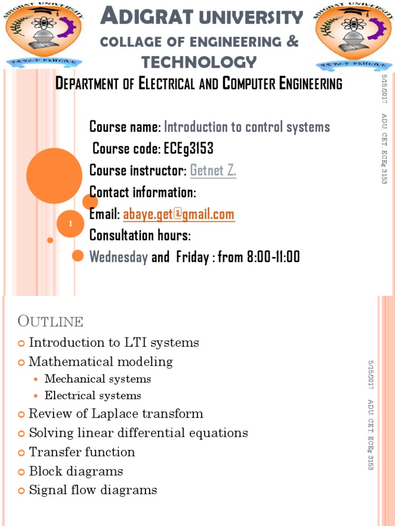 Control 2 | PDF | Laplace Transform | Control Theory
