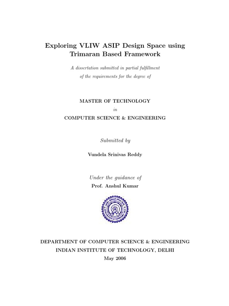 Exploring VLIW ASIP Design Space Using Trimaran Based Framework | PDF | Program Optimization ...