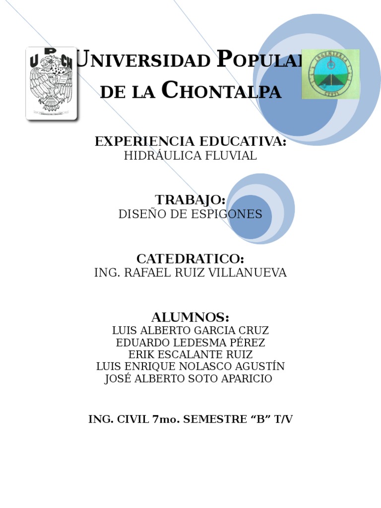 Trabajo 2. - Espigones | PDF | Río | Curva