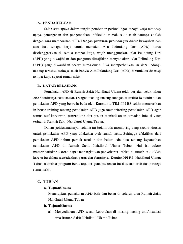 TOR Pemakaian APD | PDF