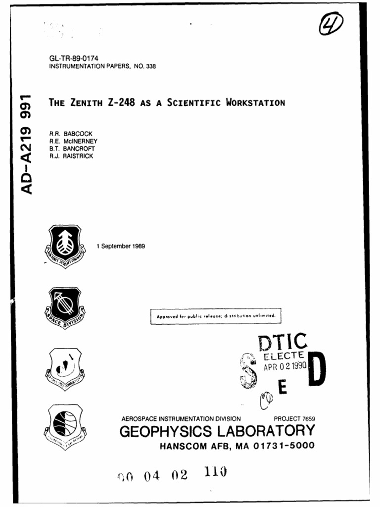 Zenith Scientific Workstation | PDF | Workstation | Operating System