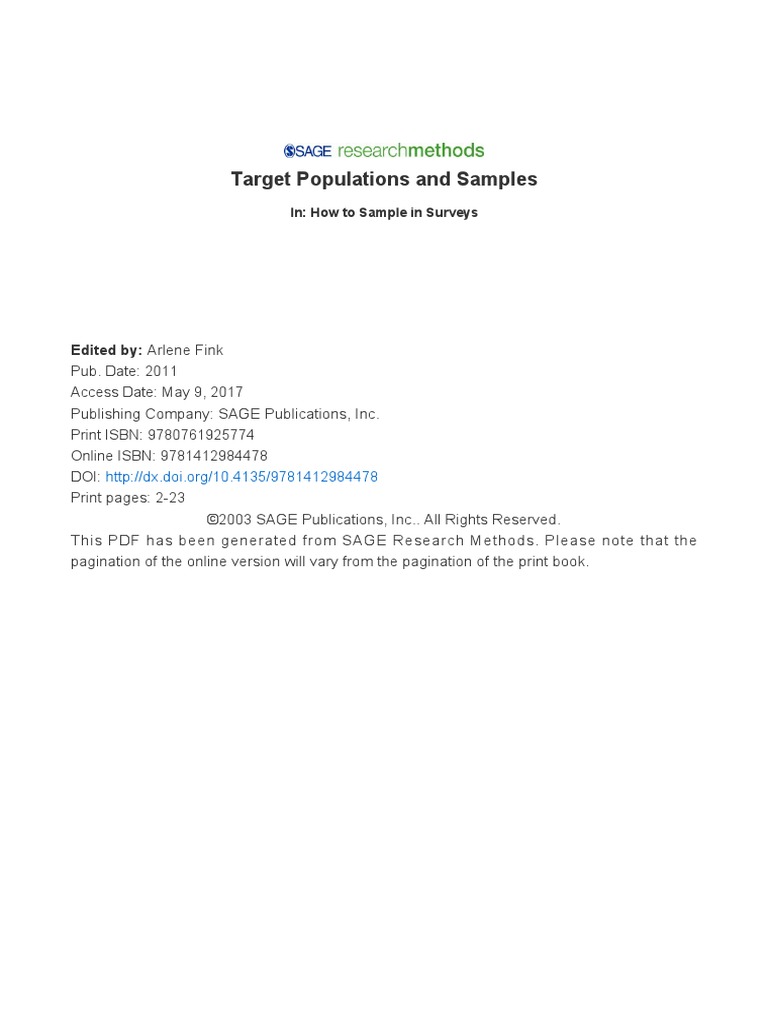How To Sample in Surveys | PDF | Sampling (Statistics) | Focus Group
