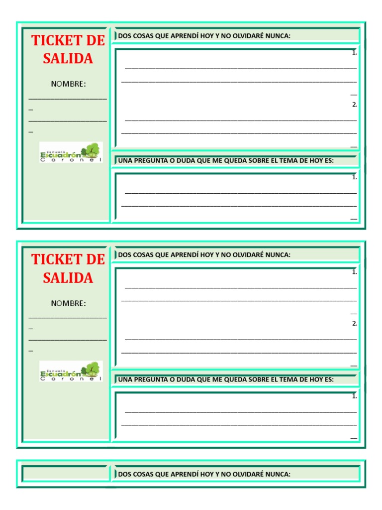 Plantilla de Ticket de Salida Educativo | PDF | Negocios | Derecho